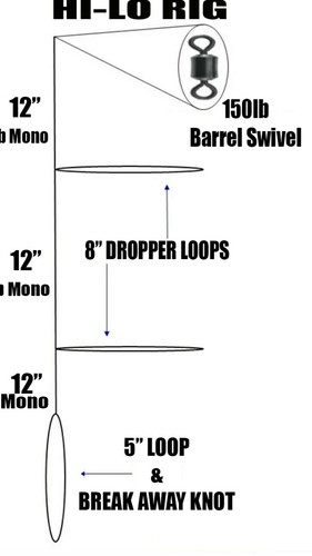 Hi - Lo Fishing Line Rig Double Dropper Loop make ur own rig just add ...