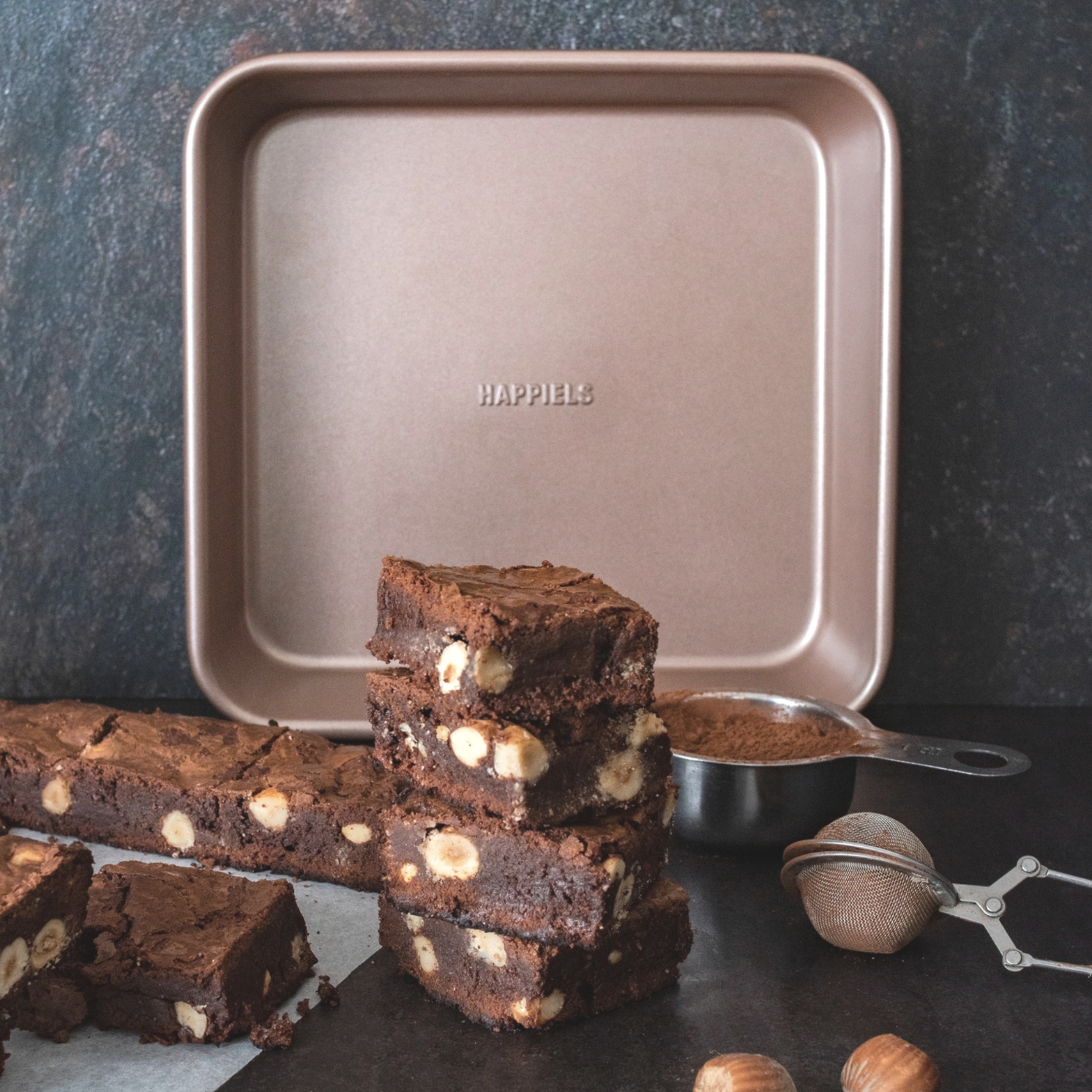 HAPPIELS Non Toxic Nonstick 9 x 9 inch Square Brownie Baking Pan, 9x9 ...
