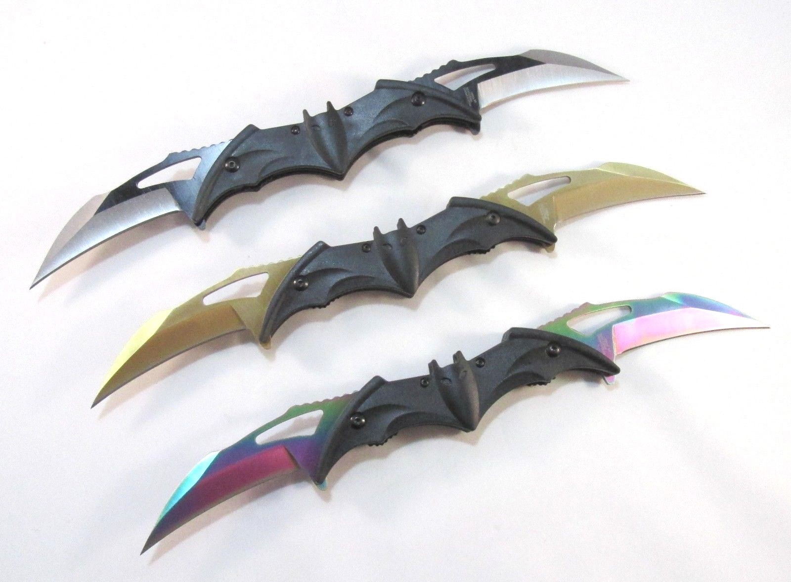 Batman Tactical Assisted Folding Double Blade Bat Knife Stainless 12 ...