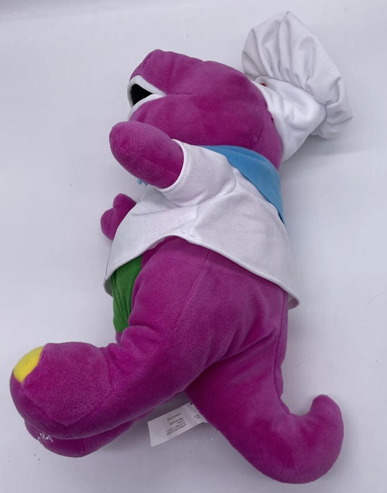 Fisher Price Barney The Dinosaur Plush 12" Chef Coat & Hat Cooking 2017 ...