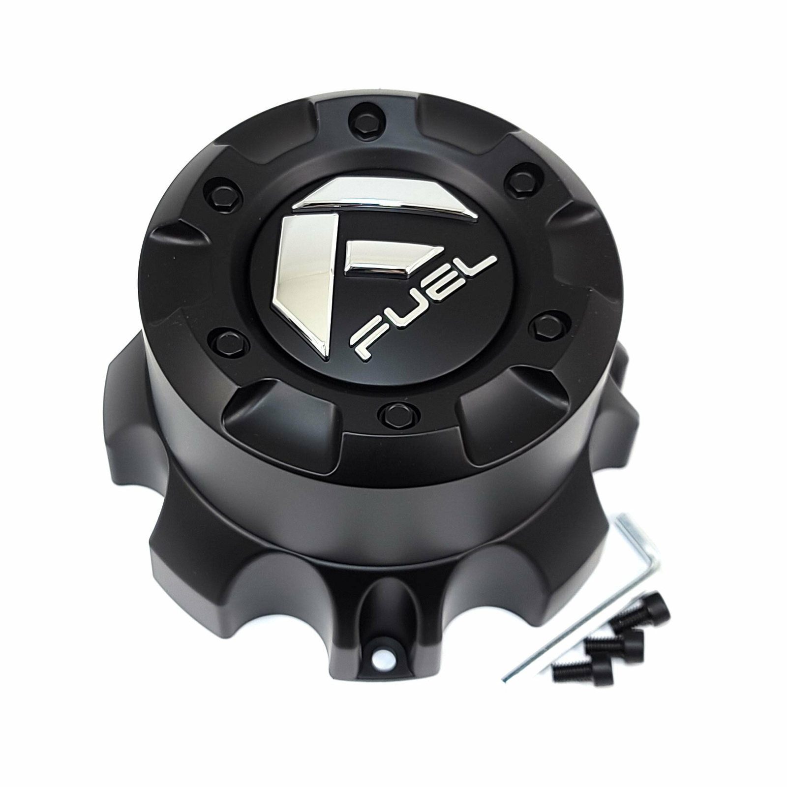 Fuel Off-Road Wheels Black Wheel Center Hub Cap 6-9/16"OD 4"H Bolt-On ...