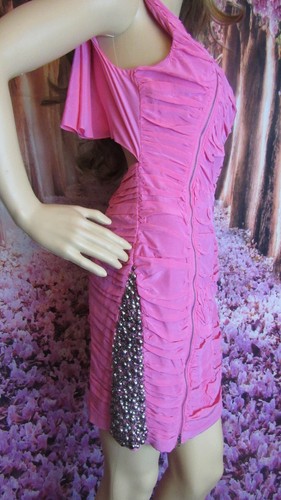 2bRYCH 2 B Rych Rouched Silk Studded Zip Up Dress Size 4 | eBay