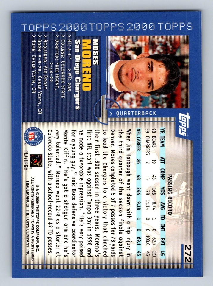 2000 Topps #272 Moses Moreno NM/MT | eBay