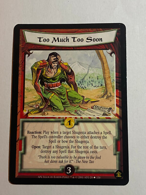 TOO MUCH TOO SOON-LEGEND of the FIVE RINGS CCG(L5R)- A Perfect Cut ...