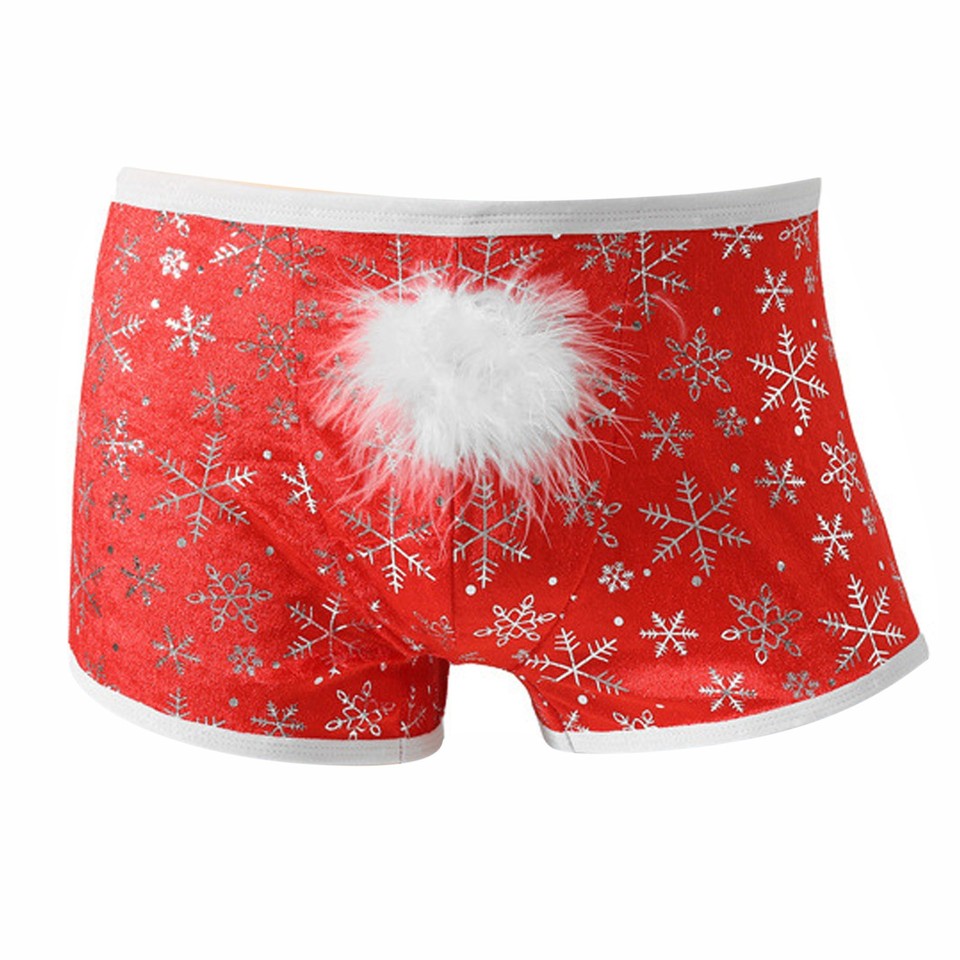 US Mens Christmas Underwear Funny Gag Gift Santa Claus Lingerie for ...