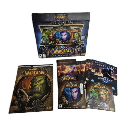 WOW World of Warcraft BATTLE CHEST Windows/Mac PC DVD-ROM Discs & Guide ...