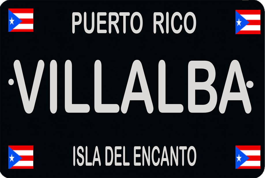 Puerto Rico Flag VILLALBA 8" x 12" Aluminum Metal Sign PR Isla Del ...