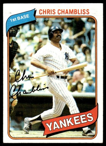 1980 Topps Baseball Card Chris Chambliss New York Yankees #625 EX-MT+ ...