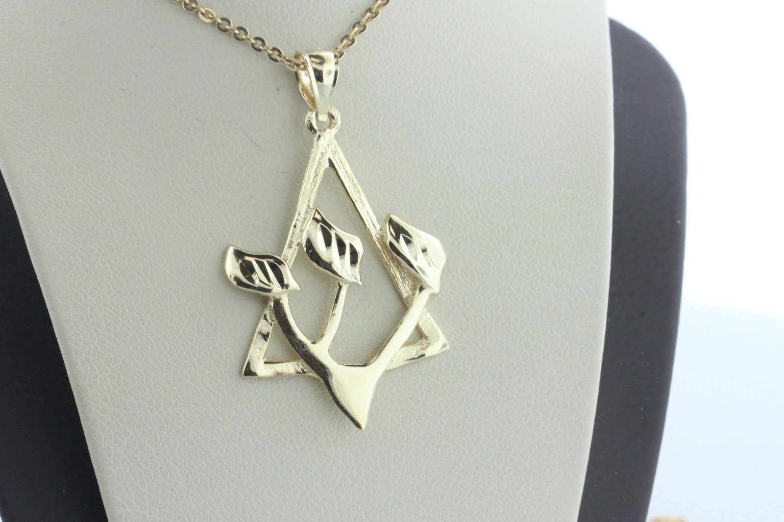 14K Yellow Gold Shadai Shin Jewish Religious Star of David Charm ...