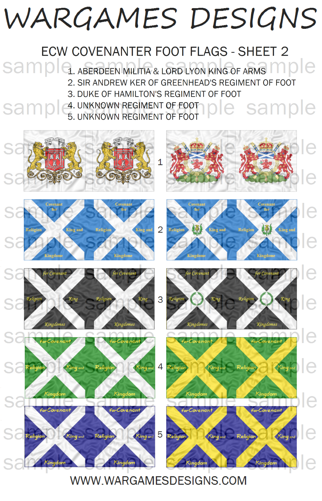 28mm ECW Covenanter Foot Flags Sheet 2 - Pike & Shotte, FOGR, DBR, WECW ...
