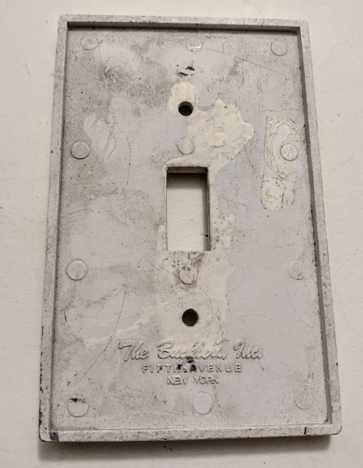 Vintage Cast Metal White Light Switch Plate by The Buckler's 5th Ave 1 ...