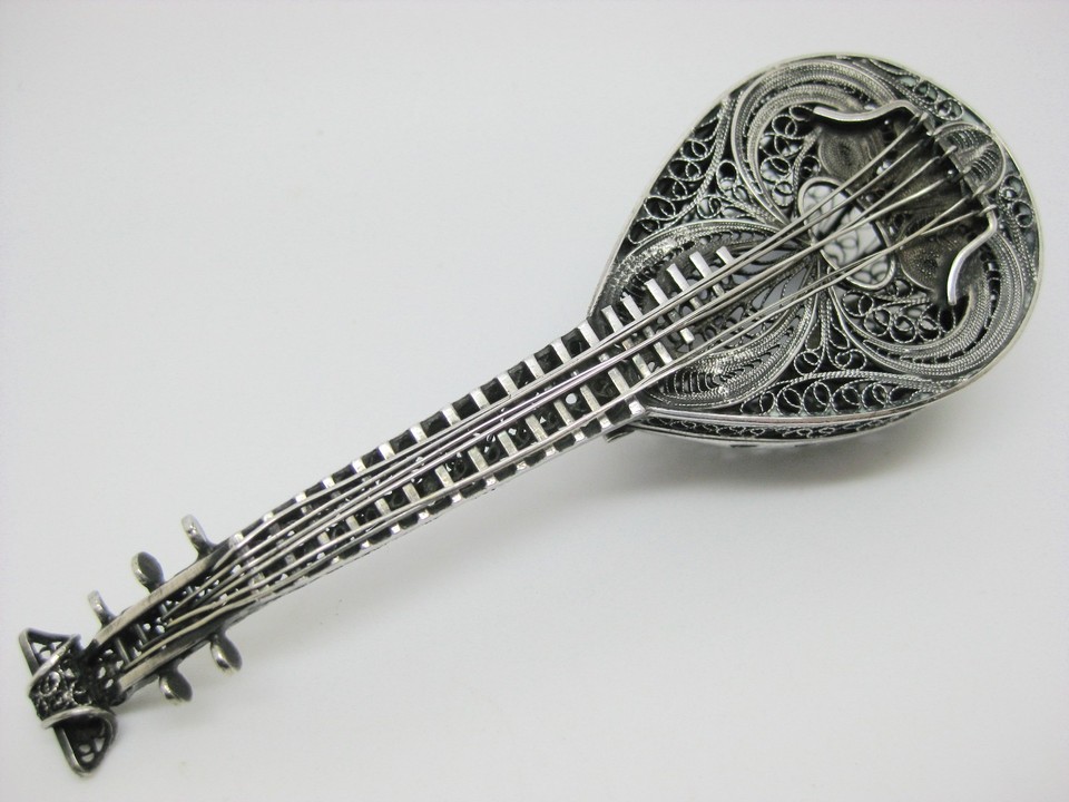 Antique 19th C European ~ MANDOLIN BOX ~ Silver Filigree Vinaigrette | eBay