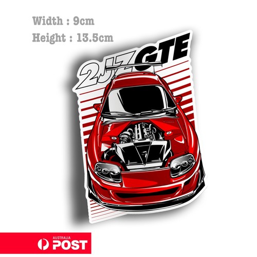 Toyota Supra Red 2JZ GTE Vinyl Sticker | eBay Australia
