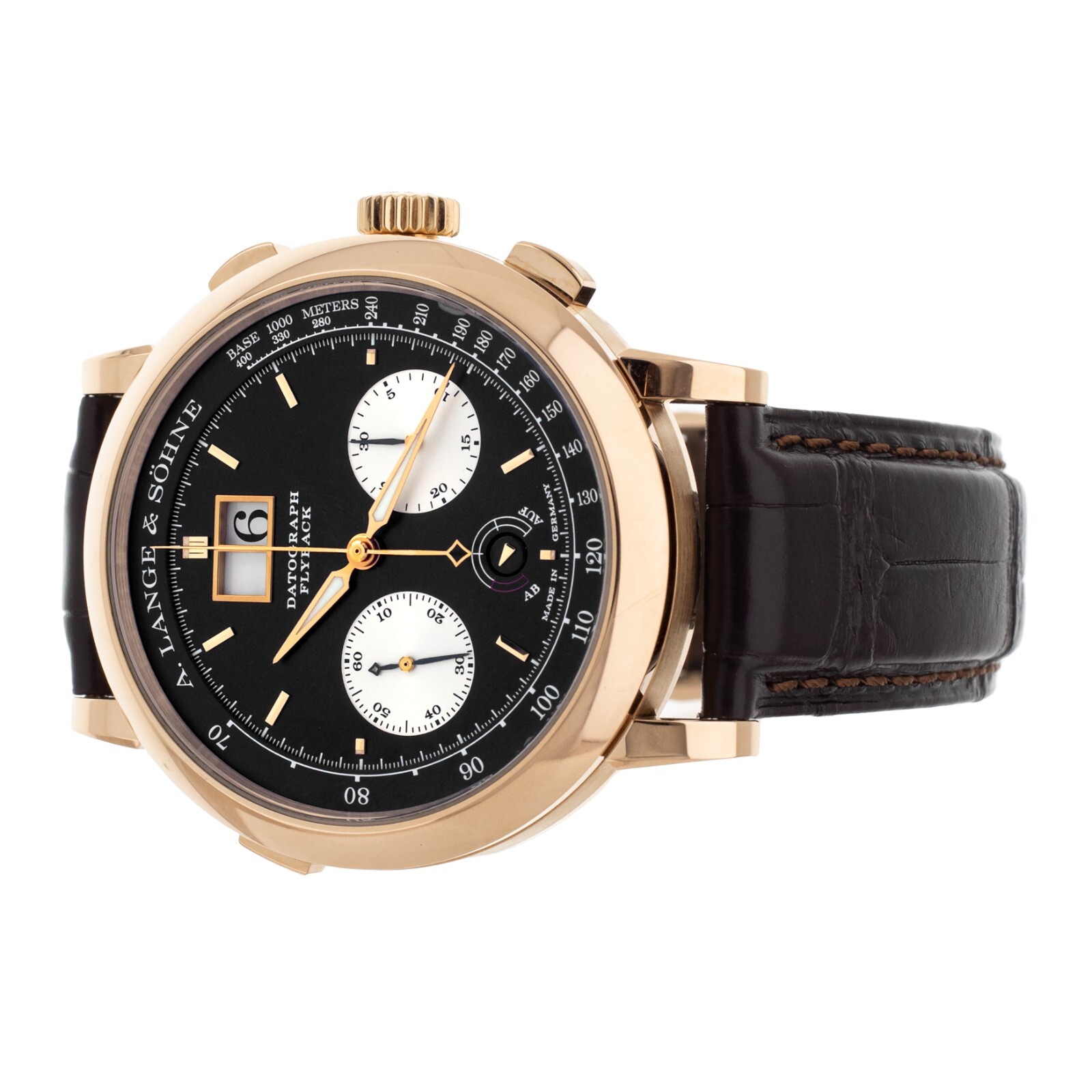 A. Lange & Sohne Datograph Flyback Black Dial Rose Gold Manual 41mm 405 ...