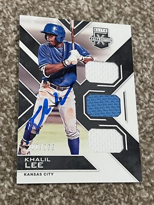 SIGNED BASEBALL CARD AUTO 2016 ELITE PANINI KHALIL LEE KANSAS CITY ...