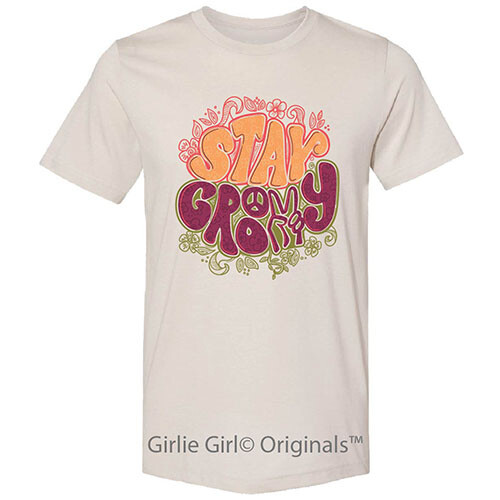 LULU MAC "Stay Groovy" 102 Heather Dust Short Sleeve T-Shirt | eBay