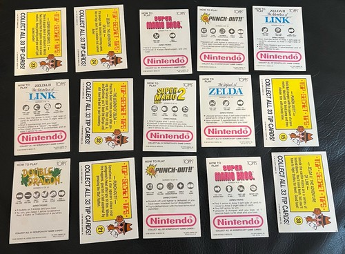 (15) 1989 Topps Nintendo Gamepack Card Lot/ Super Mario Bros, Zelda ...