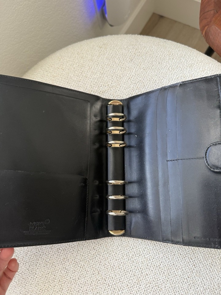 Montblanc Leather Agenda Planner Notebook Cover Black EUC | eBay