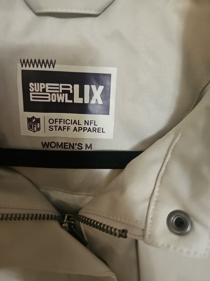 New Official NFL Super Bowl LIX Staff Anorak Beige Zip Hooded Rain ...