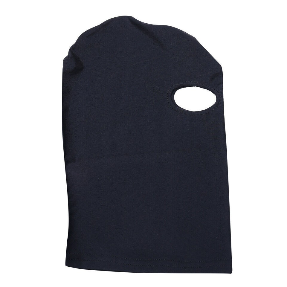 Black Bondage Full Hood Head Face Mask Open Eye Mouth Role Play Spandex ...