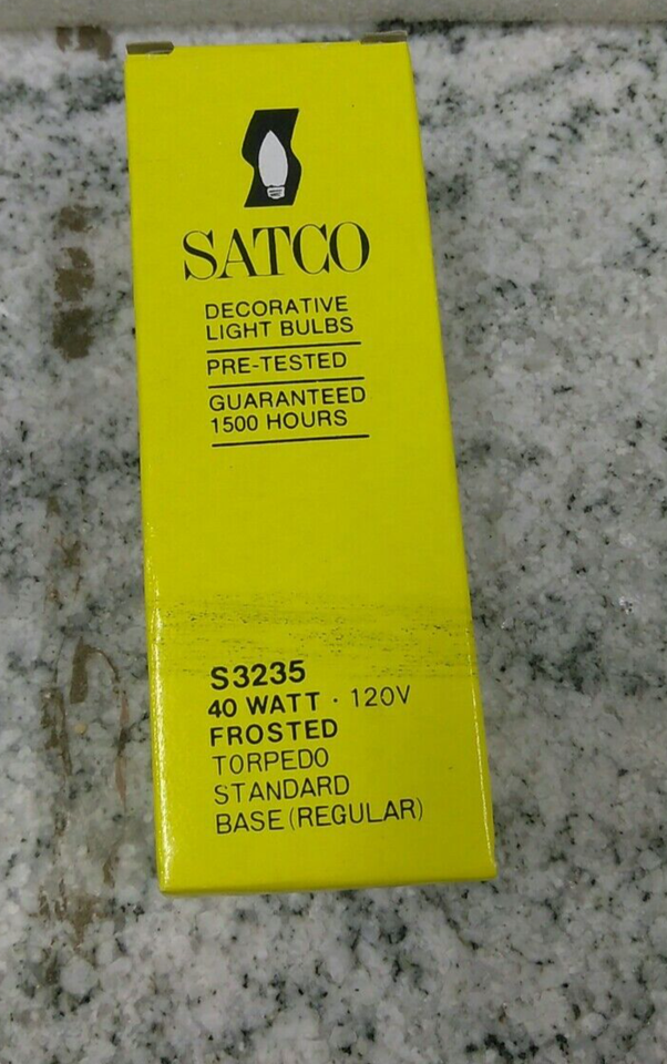 Satco S3235 40W 120V Frosted Torpedo STANDARD BASE Bulb (8E2 | eBay