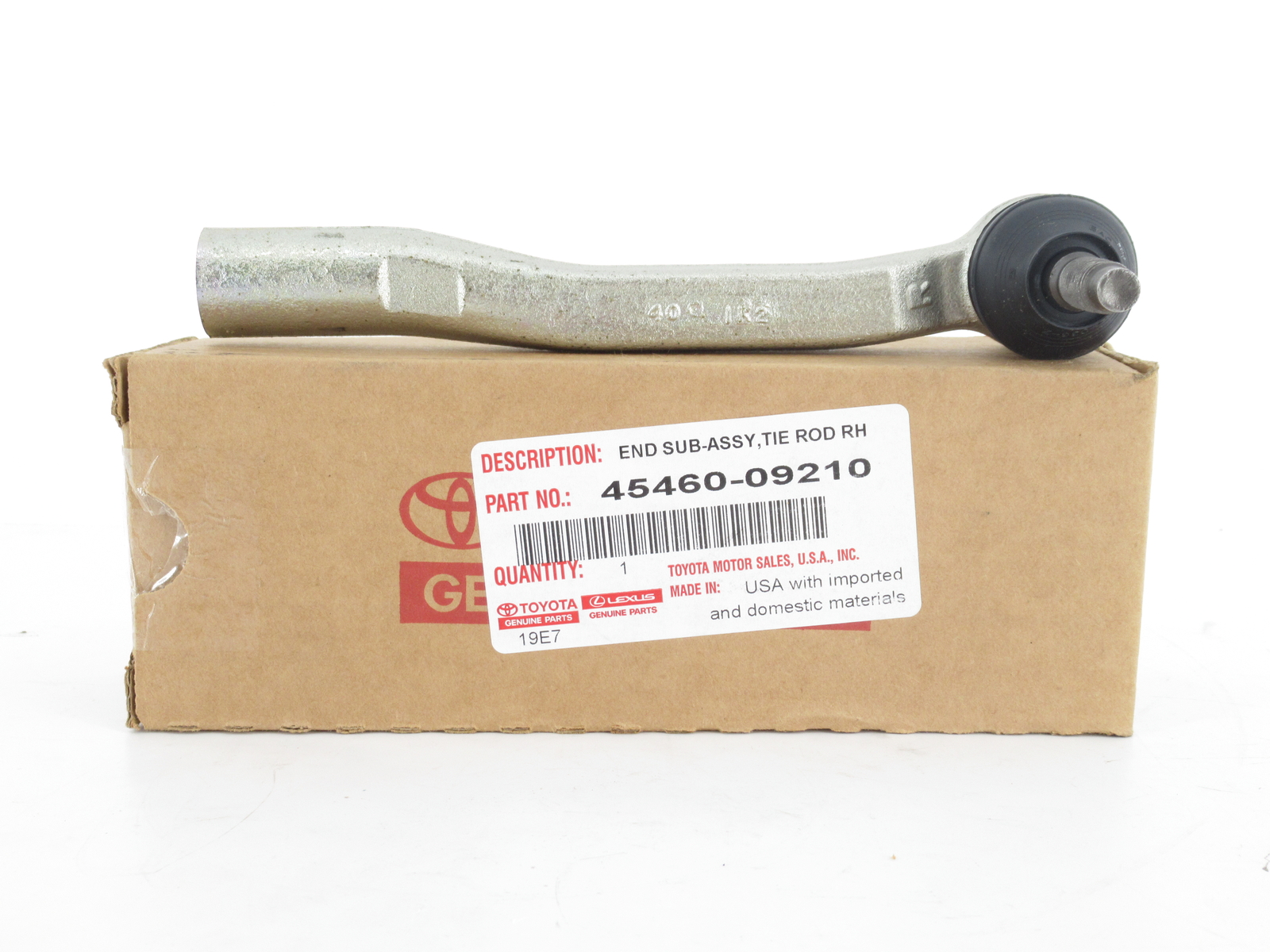 Genuine OEM Toyota 45460-09210 Passenger Front Outer Tie Rod End 2012 ...