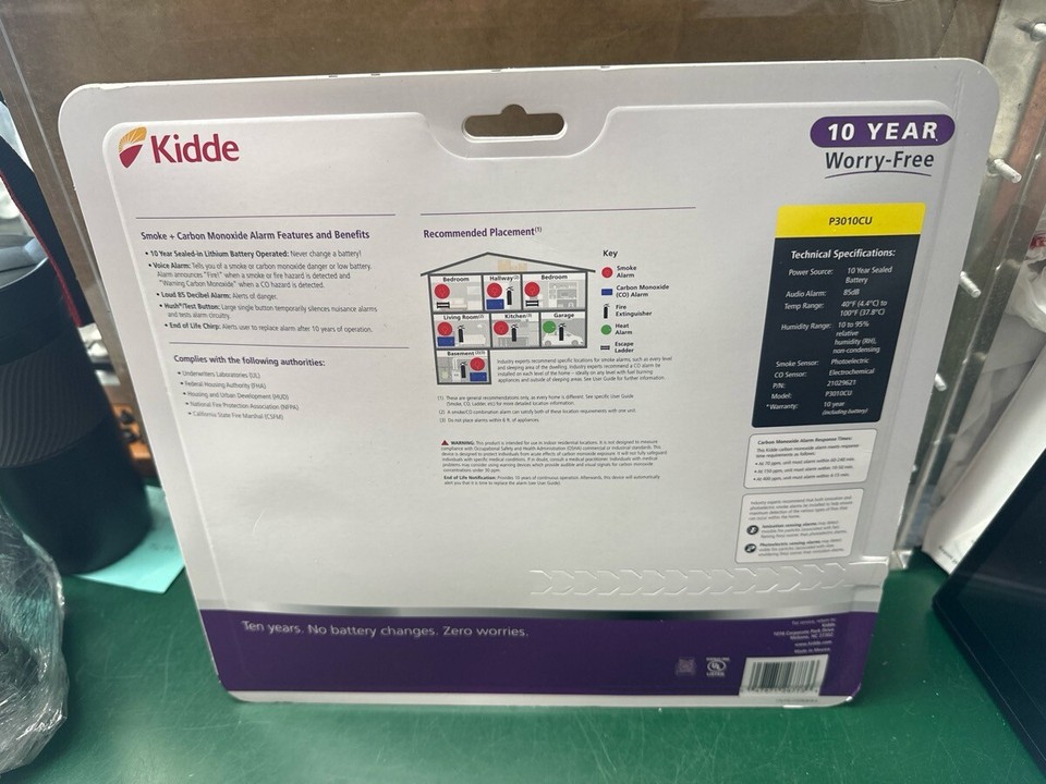 Kidde P3010CU Smoke and Carbon Monoxide Combination Detector (E10034320 ...