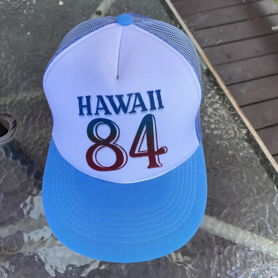 Vintage 1980s Snapback Trucker Mesh Hat Cap Hawaii USA 1984 Aloha ...