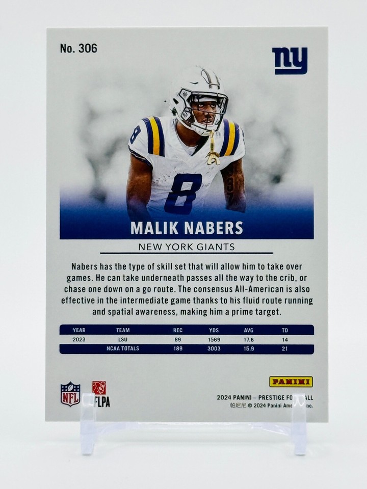2024 Panini Prestige Football #306 Malik Nabers RC | eBay