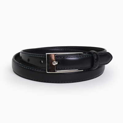 Women's 18mm Wide Leather Belt - Black [Size S-2XL] | eBay