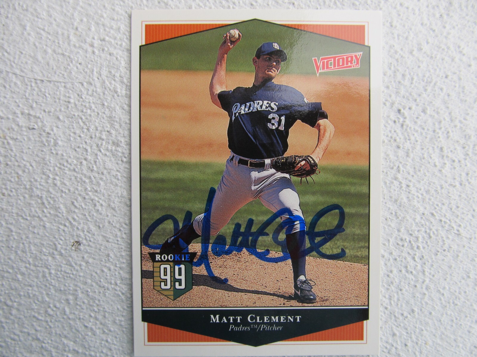 Padres Matt Clement Signed Autographed 1999 Upper Deck Victory Rookie ...