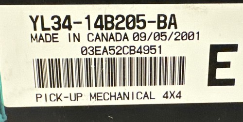 00-01 FORD F150 4X4 GEM ELECTRONIC MULTIFUNCTION CONTROL Module YL34 ...