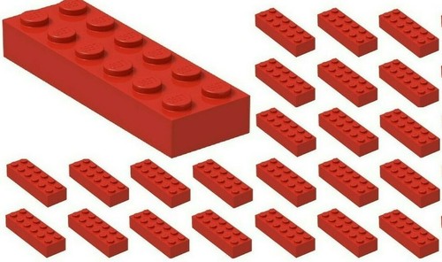☀️25x NEW LEGO 2x6 RED Bricks #2456 BULK Parts Building City Lot Wall ...