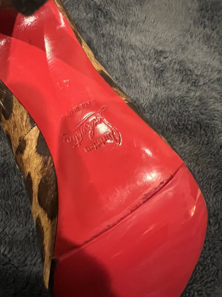 Christian Louboutin Patent Leopard Décolleté 868 100mm 41 Heels | eBay