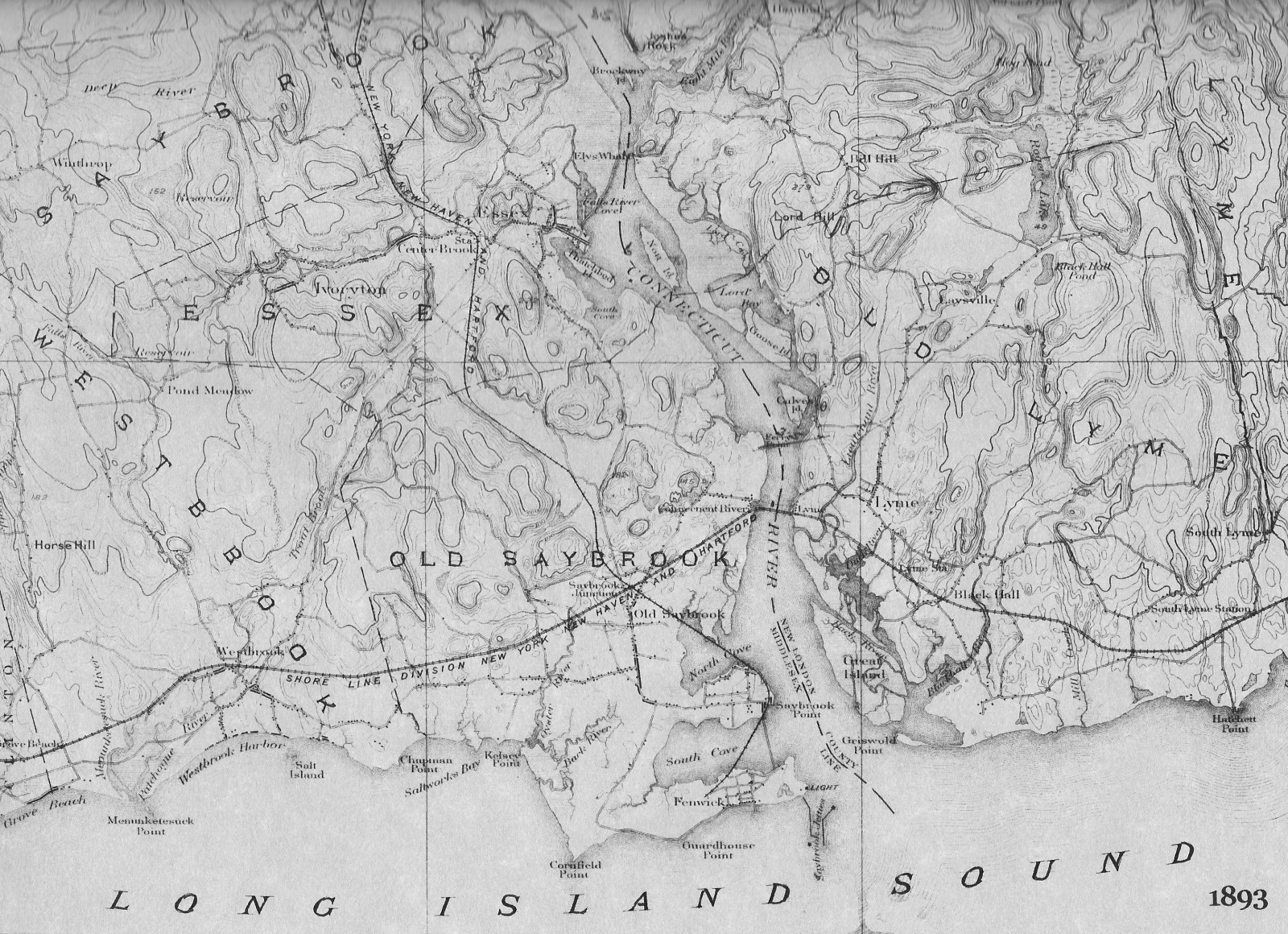 Lyme Hamburg Hadlyme Brockway Landing CT 1868 Maps with Homeowners ...