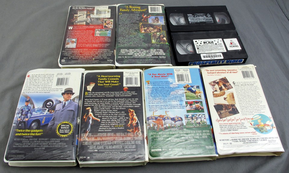 Lot of 8 Disney Live Action VHS Movies Air Bud Inspector Gadget Jungle ...