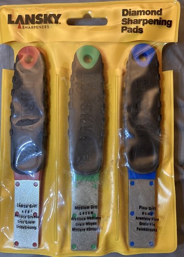 LANSKY 3 Pack Diamond Sharpening Pads LDP03 Coarse Medium Fine Grit NIP ...
