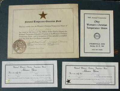 1937-81 Fort Seneca Ohio Women's Christian Temperance Union FOUR piece ...