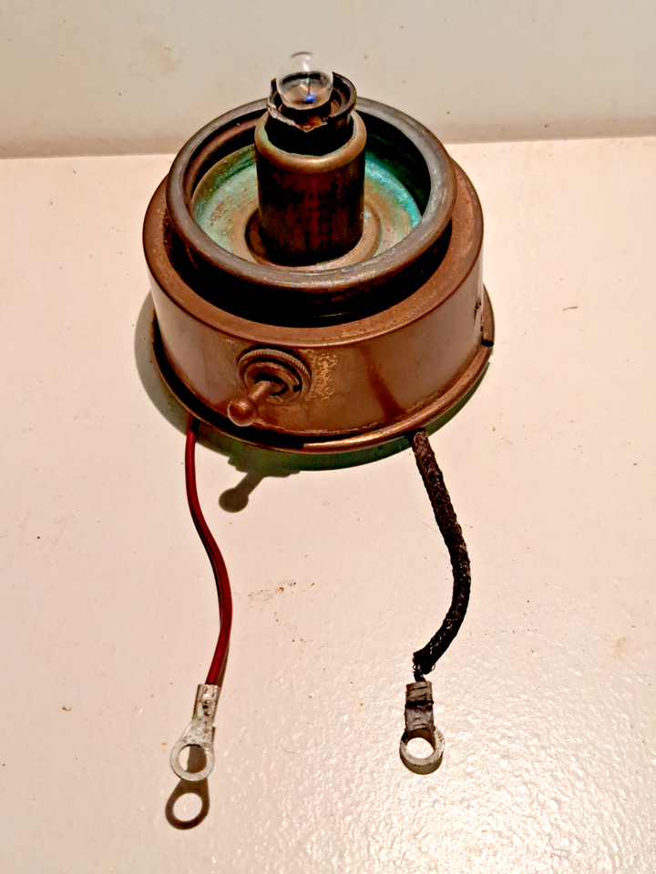 Vintage 1950s Perkins Perko Brass Battery Anchor Light 10.5" Lantern w ...