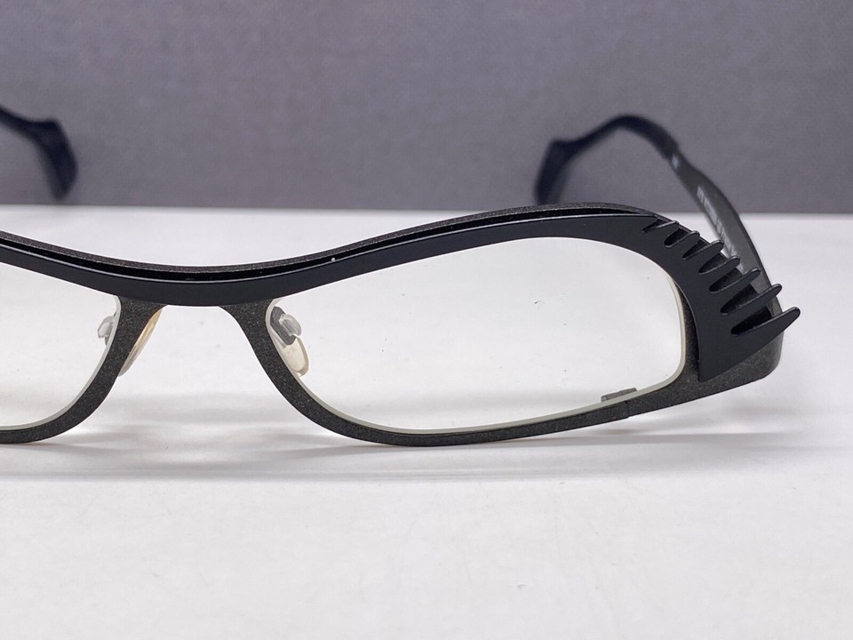 THEO Eyeglasses Frames woman Black Grey Angular Pure Titan Qz Eye ...