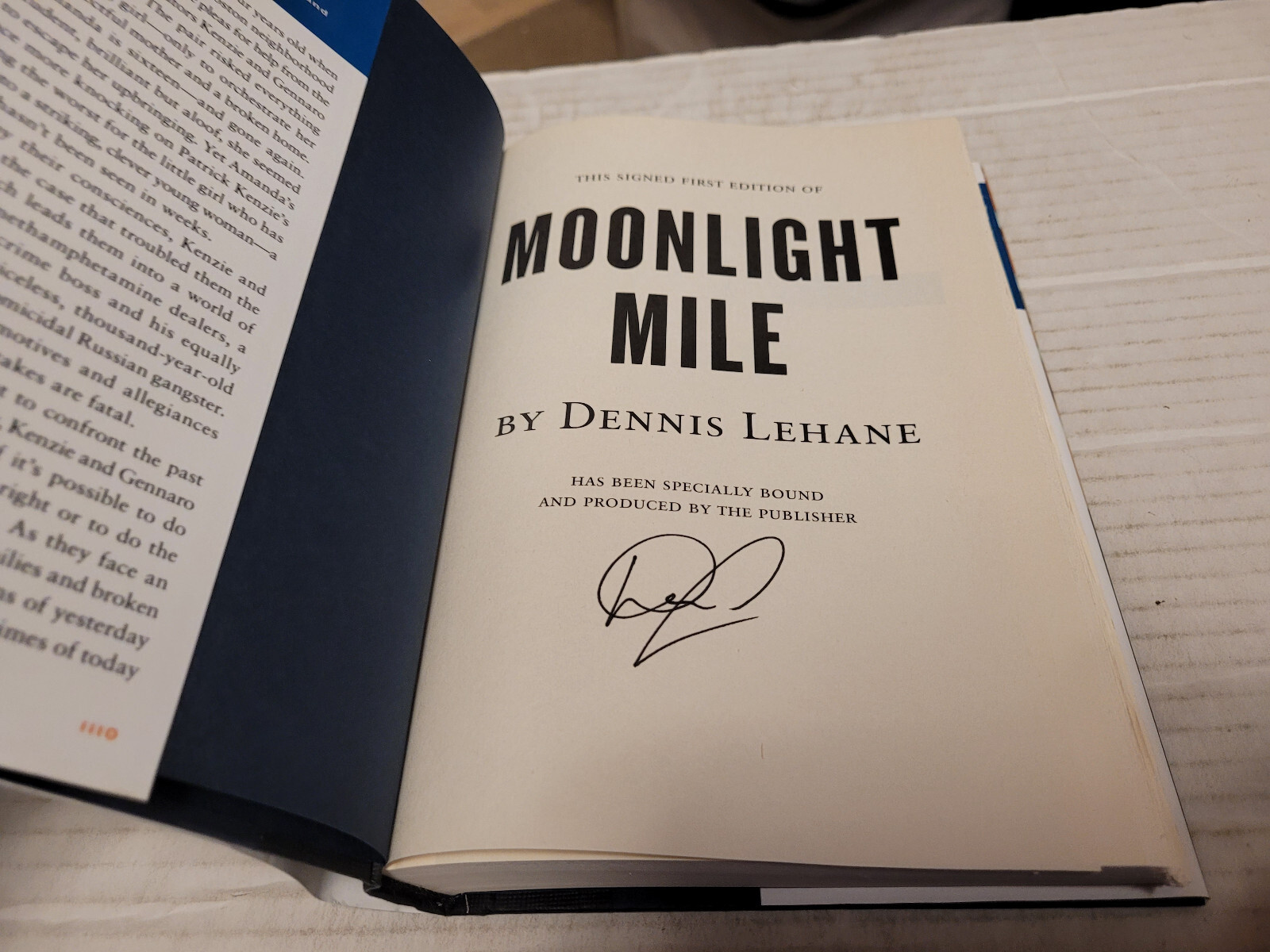 Moonlight Mile by Dennis Lehane (2010, Hardcover) SIGNED 1st/1st ...