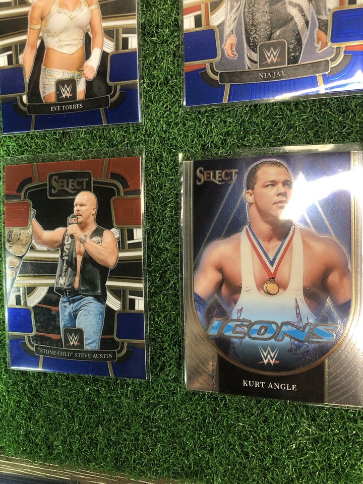 Stone Cold Red & Blue, Kurt Angle Icons & more! GEM 2024 Panini Select ...