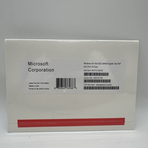 Microsoft Windows Server 2022 x64 Bit Datacenter DVD Kit 16-Core ...