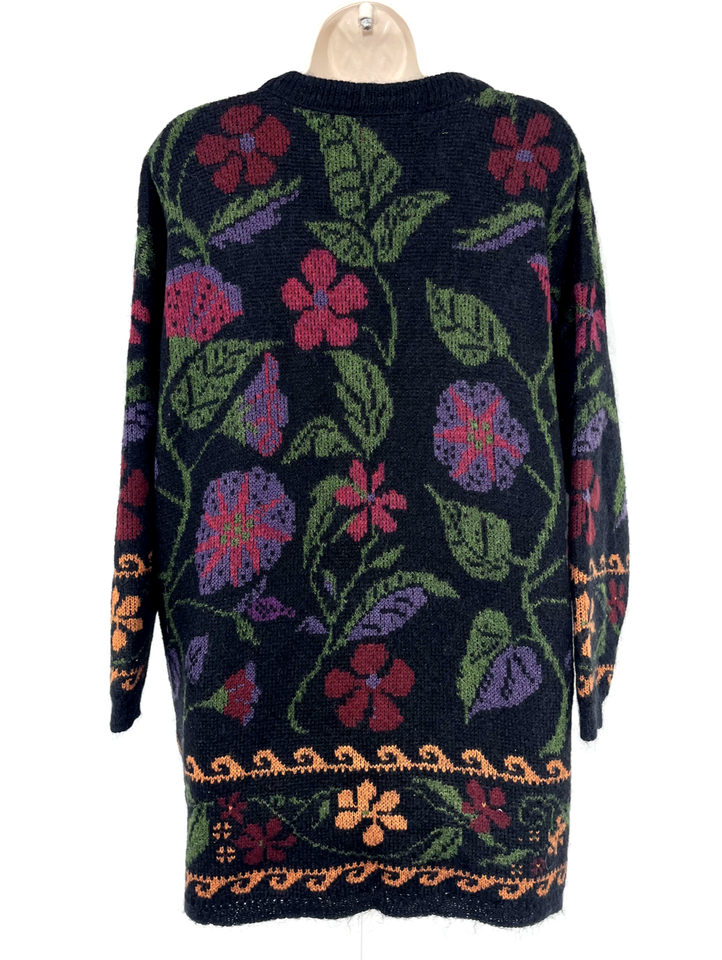 Vintage Multicoloured MOHAIR Blend Women's Chunky Oversized Cardigan UK ...