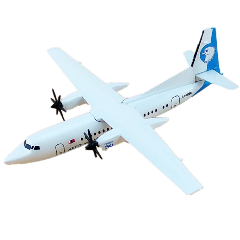 1/400 Scale Aircraft Mongolia Fokker 50 FK-50 Alloy Plane Model Display ...