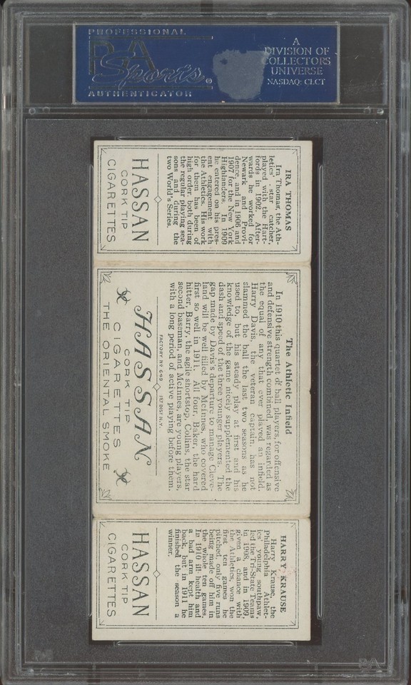 T202 Hassan Triple Folder H. Krause/l. Thomas "The Athletic Infield ...