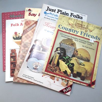 7 Vtg Decorative Pattern Booklets Books Folk Art Country Painting ...