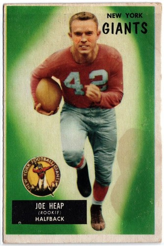 1955 Bowman #55 JOE HEAP New York Giants Football Card Rookie RC VG ...