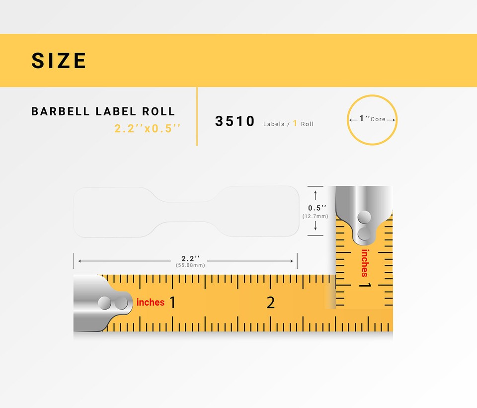 ZEBRA 2.2" x 0.5" Jewelry/Barbell Labels - DT (32) Rolls 3,510 Labels ...