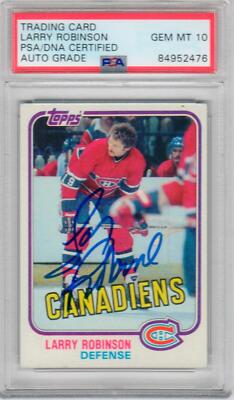 1981-82 Topps #31 Larry Robinson signed Montreal Canadiens PSA/DNA auto ...